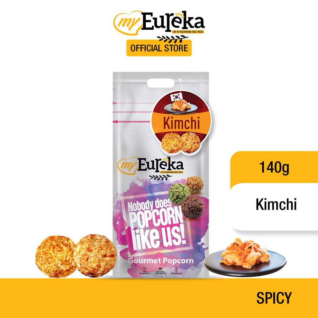 Eureka Kimchi Gourmet Popcorn Aluminium Pack 140g | Shopee Singapore
