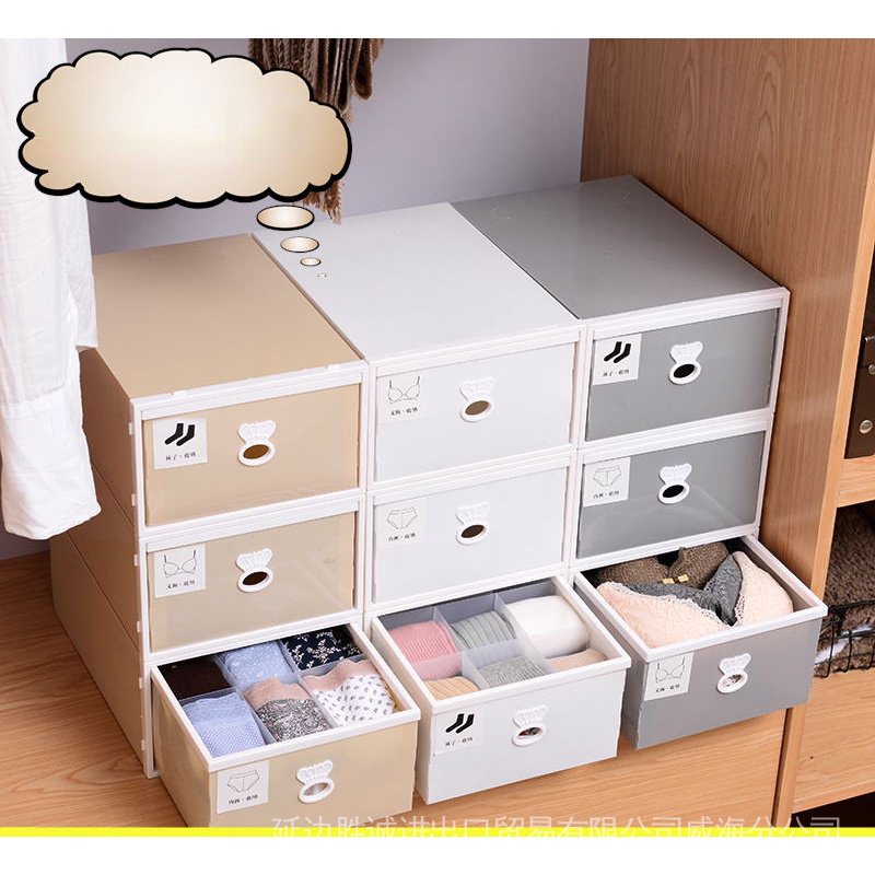 Underwear Storage Box Drawer Type Large Panty Socks Bra Organizing