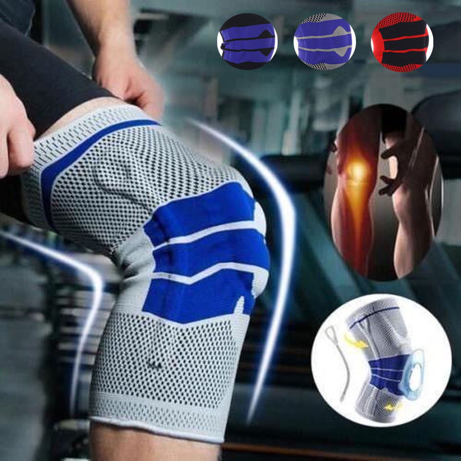 Sports High Compression Silicone Padded Knee Support Sleeve Nylon&Silicon Brace | Shopee Singapore