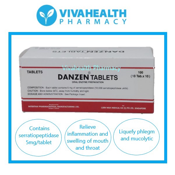 Danzen Tablets - Serratiopeptidase 5mg Tablet 100s | Shopee Singapore