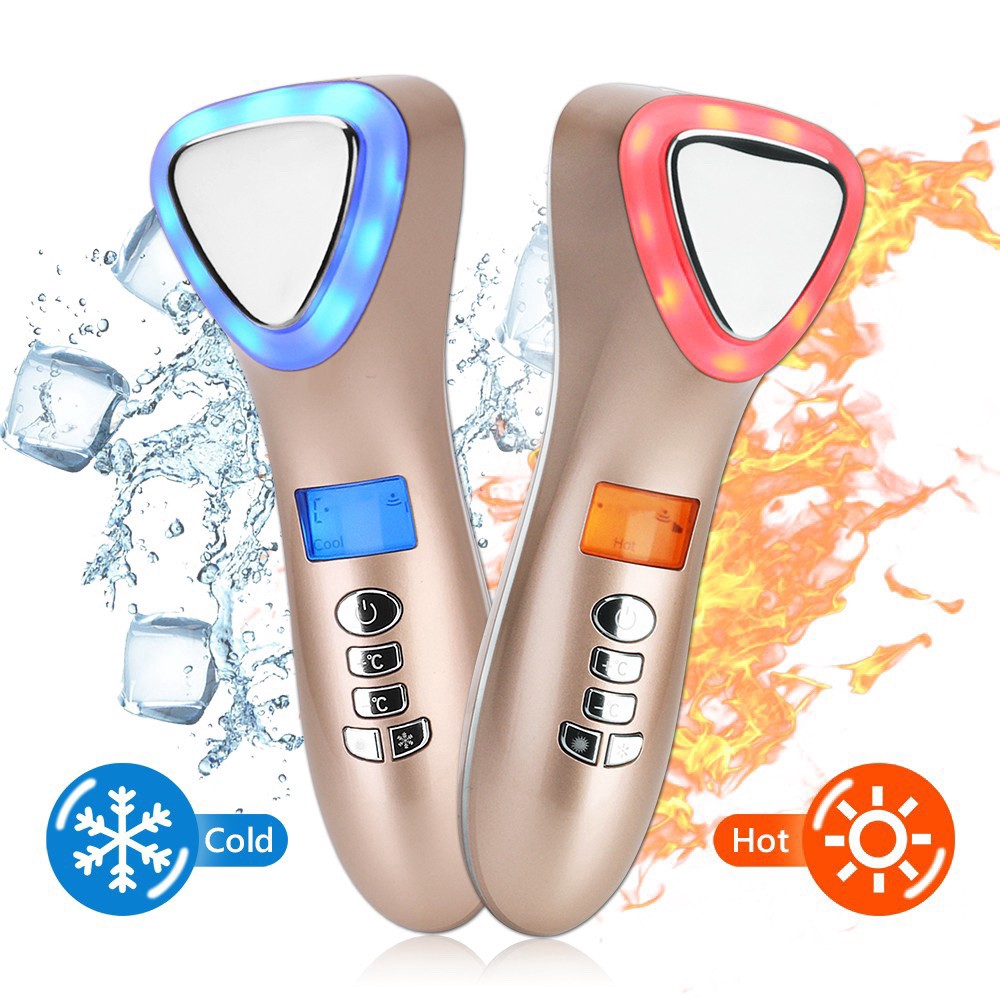 Cryotherapy Ultrasonic Hot Cold Hammer Facial Massager Face Skin Lift ...