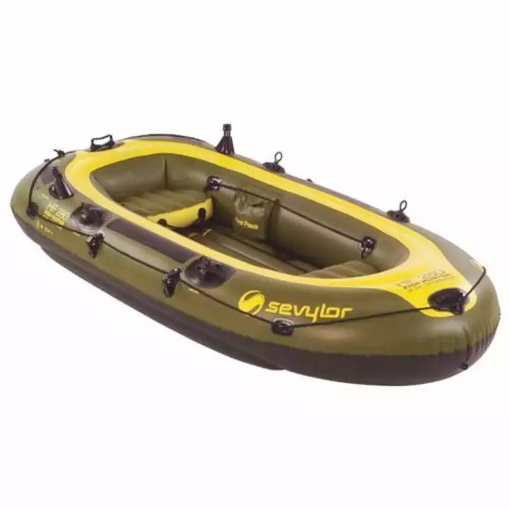 Sevylor Fish Hunter 4 Person Inflatable Boat Fishing Durable Compact ...
