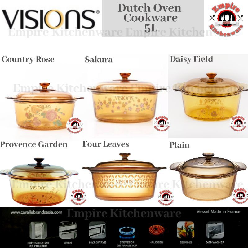 Visions 5L cookware casserole dutch oven | Shopee Singapore