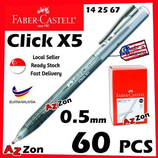 (60 PCS)Faber Castell Click X5 Ball Pen 0.5mm Click X7 Ball Pen 0.7mm ...