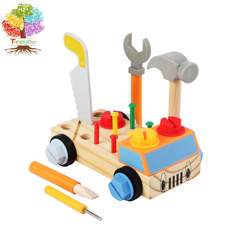 Montessori Screwdriver Board Set with Wooden Hammer Toy - Wooden ...