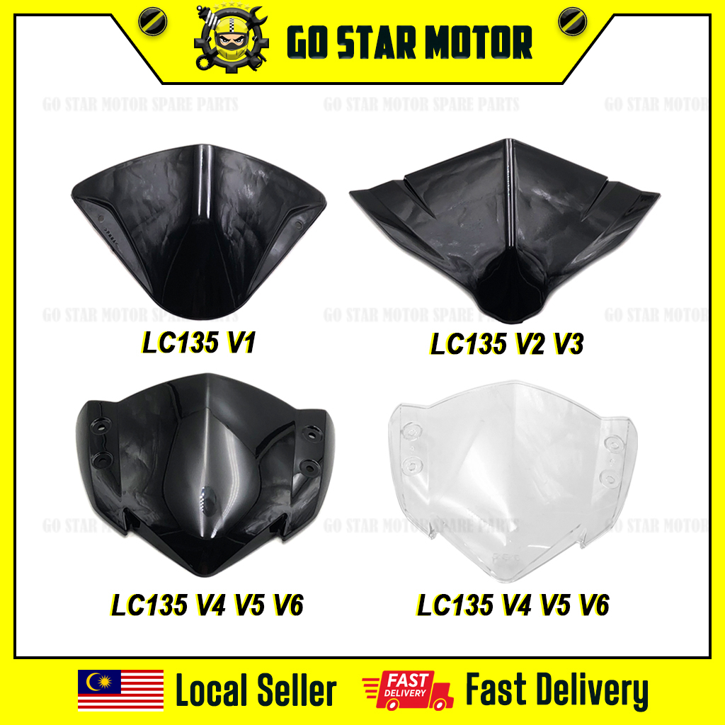 YAMAHA LC135 LC V1 V2 V3 V4 V5 V6 Visor Windshield Wind Shield Cowling Lens Cover Cap Black ...