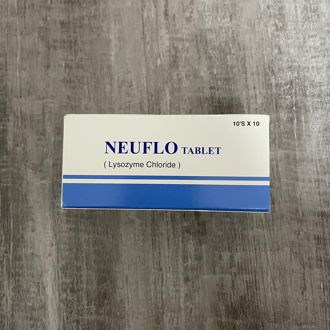Neuflo Tablets (Lysozyme Chloride) 10 X 10s (Expiry 2025), 58% OFF