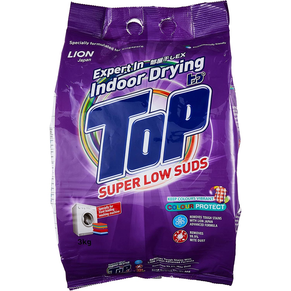 [SG seller] TOP Powder Detergent Super Low Suds, Colour Protect, 3kg ...
