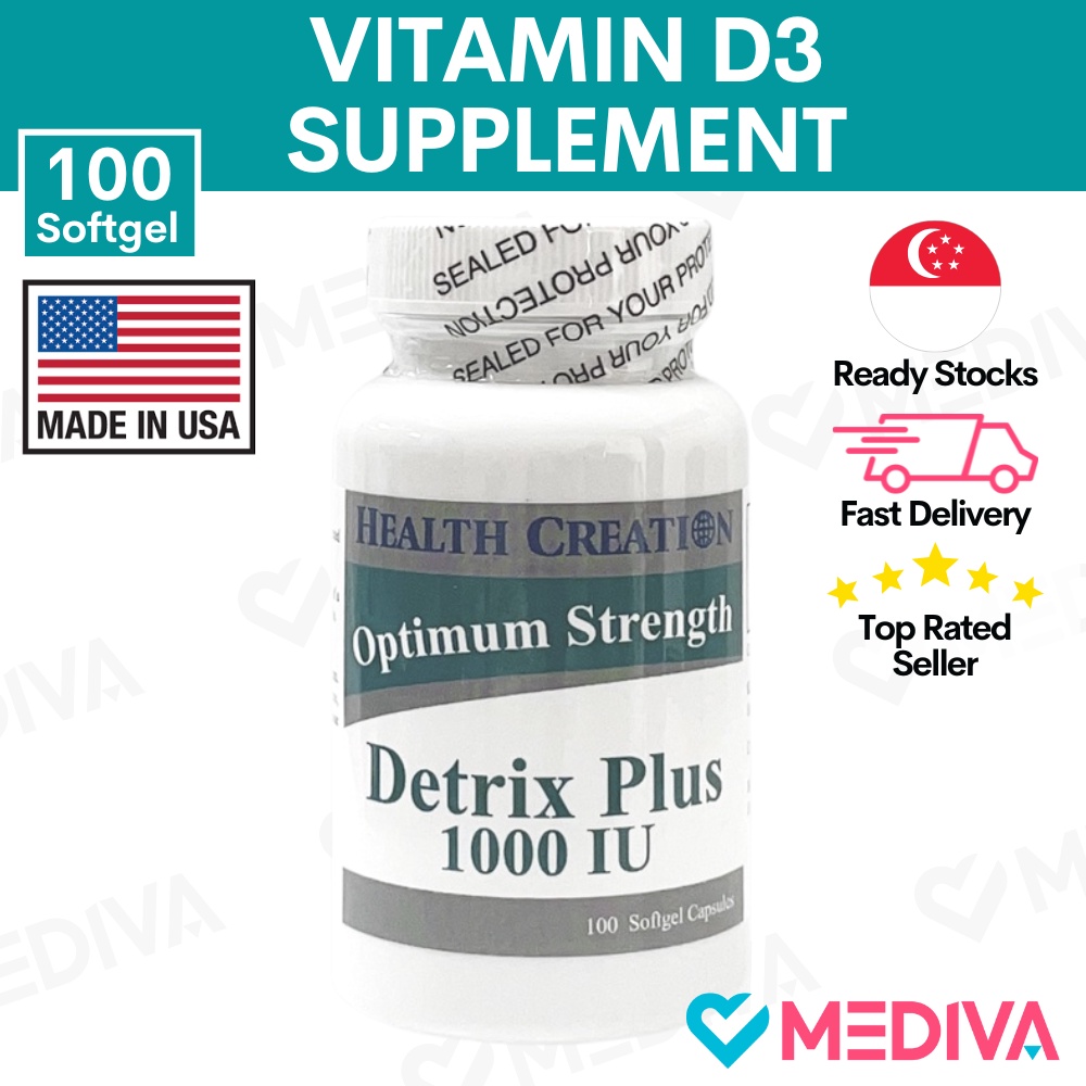 DETRIX PLUS Vitamin D 1000 IU - 100 Soft Gels (Optimum Strength ...