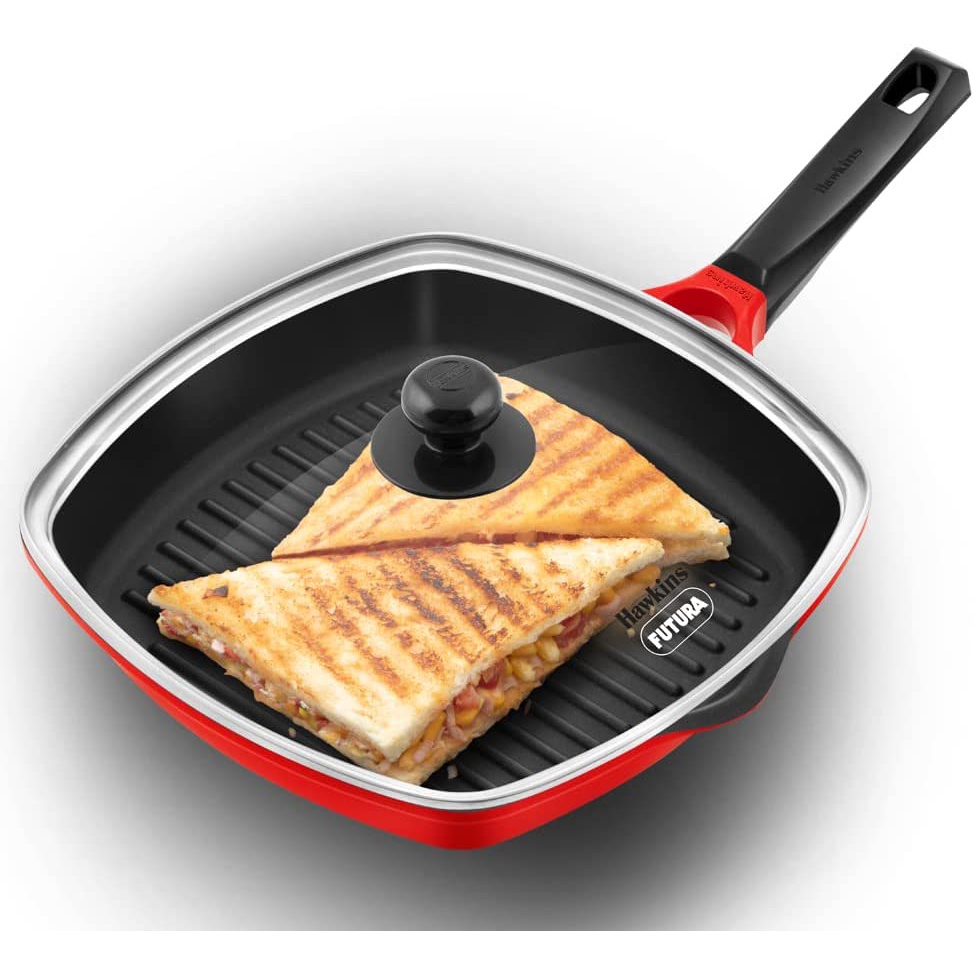 HAWKINS 30CM NONSTICK DIE CAST GRILL PAN WITH LID (DCGP30G) | Shopee ...