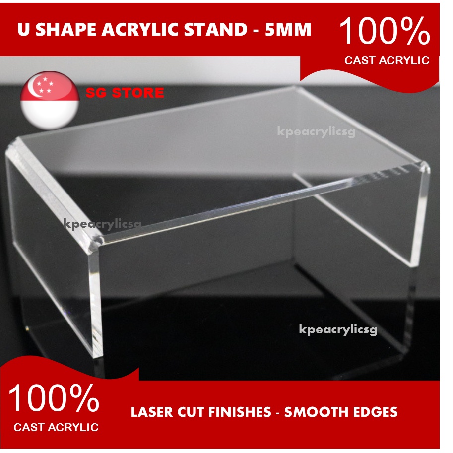 [Ready Stock] Clear Acrylic U Shape Stand - Plexiglass - 5mm thickness ...