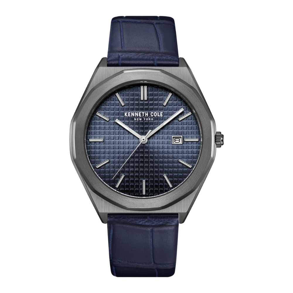 KENNETH COLE BLUE DIAL WITH BLUE LEATHER UNISEX WATCH KCWGB2234203 ...