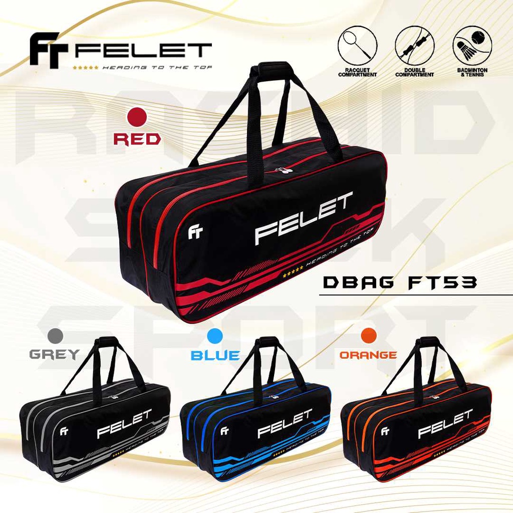 Felet Double Beg Ft-53 badminton bag Raket Badminton Backpack Double ...