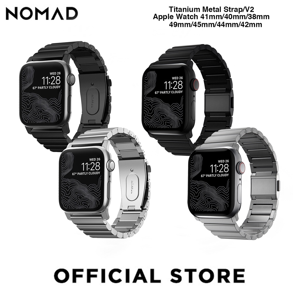 NOMAD Titanium Band Metal Strap/V2 for Apple Watch 49mm/45mm/44mm/42mm ...