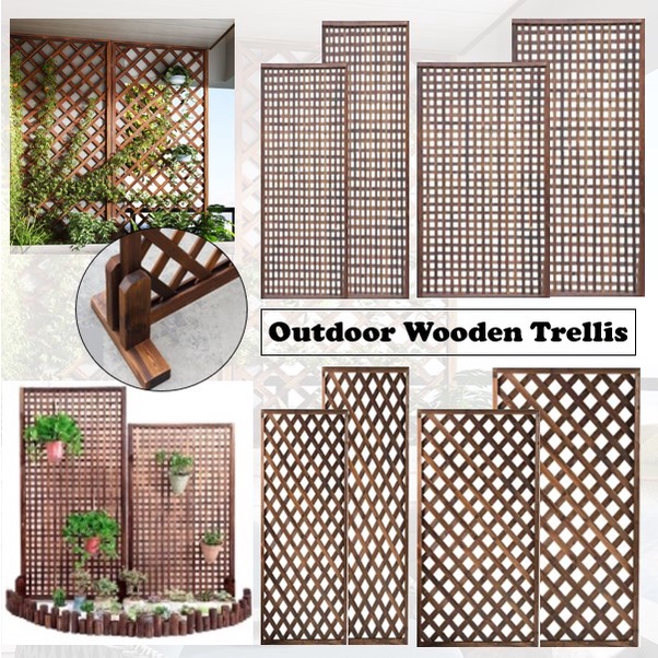 [SG seller] Outdoor Wooden Trellis Vine Divider Partition Garden ...