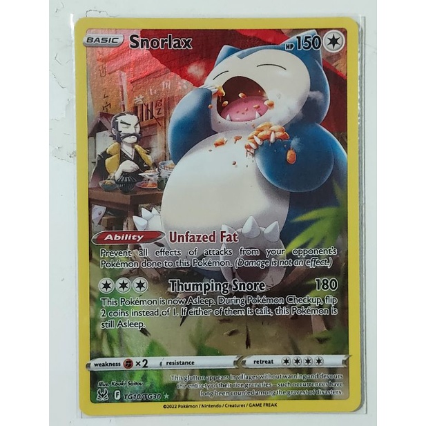 Pokemon Snorlax Trainer Gallery Lost Origin Card Shopee Singapore