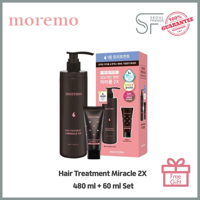 [Moremo] Hair Treatment Miracle 2X 480 ml + 60 ml Set | Shopee Singapore