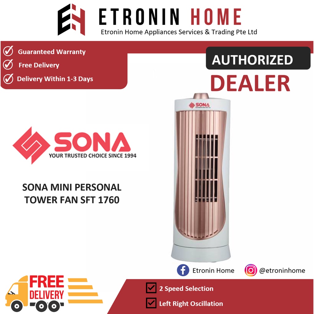 SONA MINI PERSONAL TOWER FAN SFT 1760 | Shopee Singapore