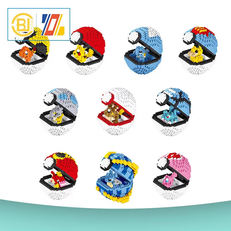 LBoyu Pokemon Ball building blocks Pikachu Snorlax Small Diamond ...