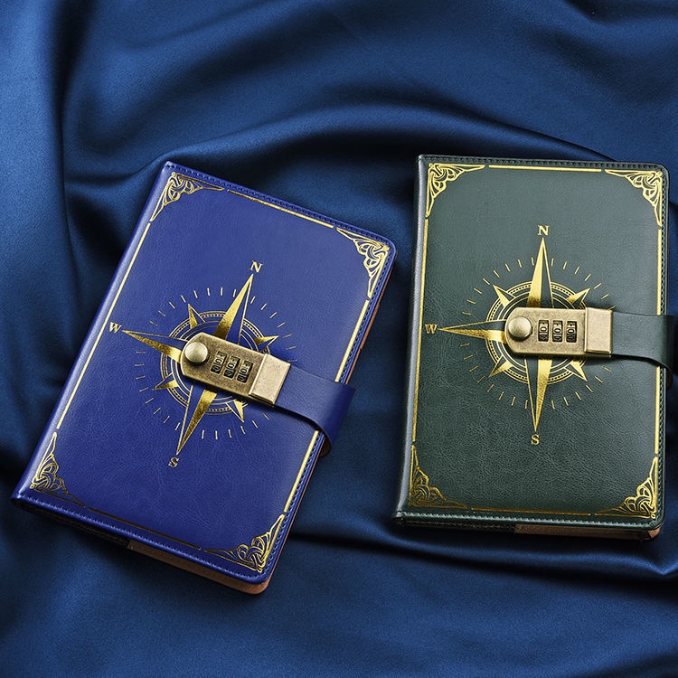 Vintage Code Book Lock Notebook A5 Student Notepad Thickened Diary ...