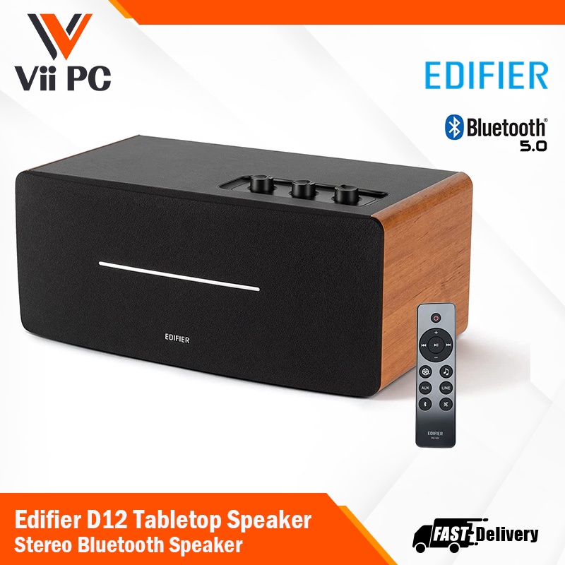 Edifier D12 Tabletop Speaker -Integrated Desktop Stereo Bluetooth Speaker-Wireless Computer ...