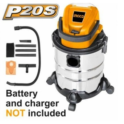 INGCO 20V LI-ION VACUUM CLEANER 20L SS TANK CVLI2005E (BARE UNIT ...