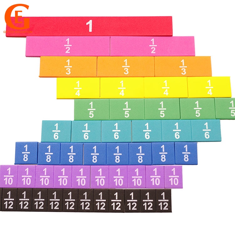 Rainbow Fraction Cube Children Early Educational Math Toys Montessori ...