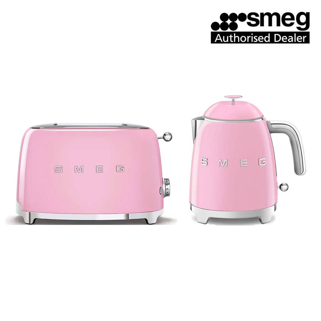 Smeg Breakfast Set Mini Kettle KLF05PKUK + Toaster TSF01PKUK (Pink ...