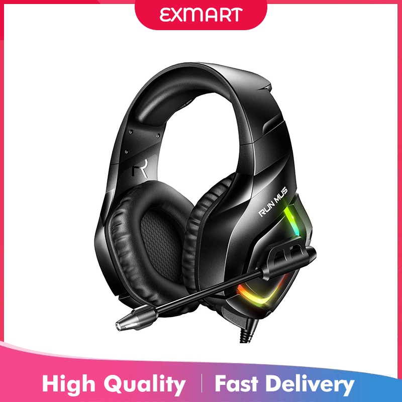 [SG Stock]RUNMUS K1-B RGB Black Gaming Headset with 7.1 Surround Sound ...