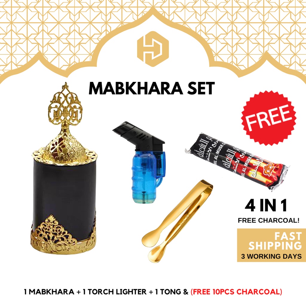 [SG] 4IN1 Mabkhara Set + FREE! Charcoal | Incense burner | Bakhoor ...