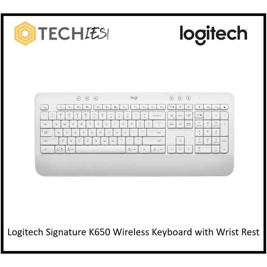 Logitech Signature K650 Wireless Keyboard with Wrist Rest, Full-Size ...