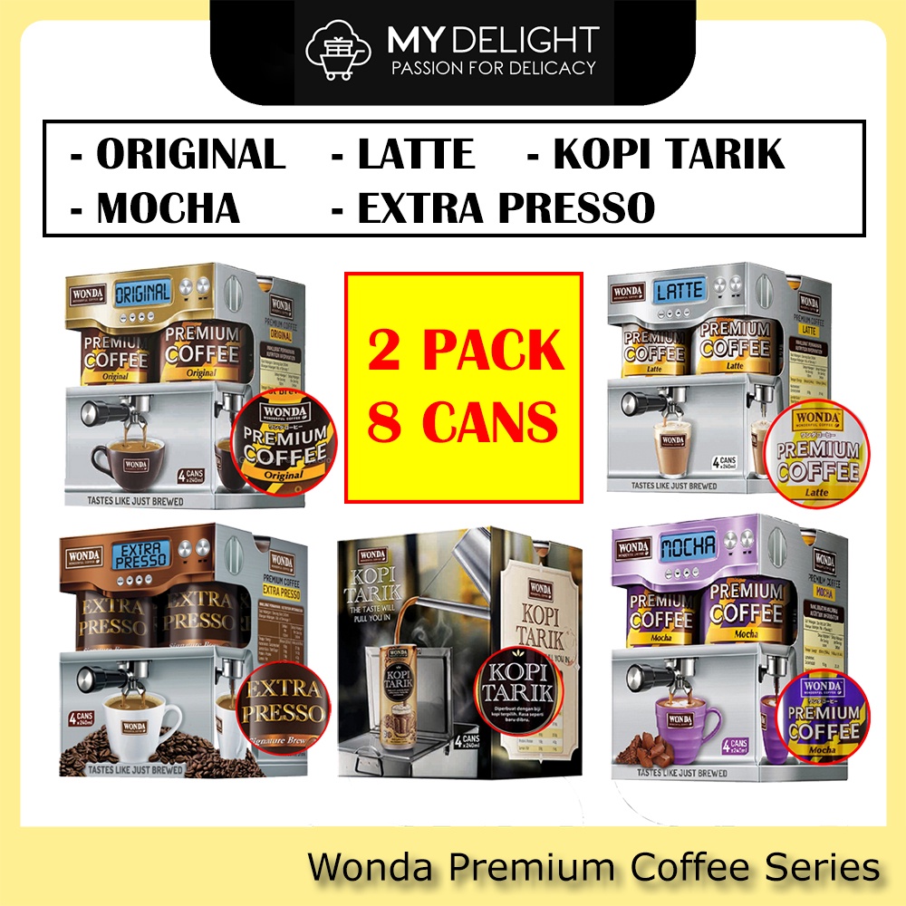 (2 Pack x 4 cans x 240ml) Wonda Premium Coffee Cans Ready To Drink ...