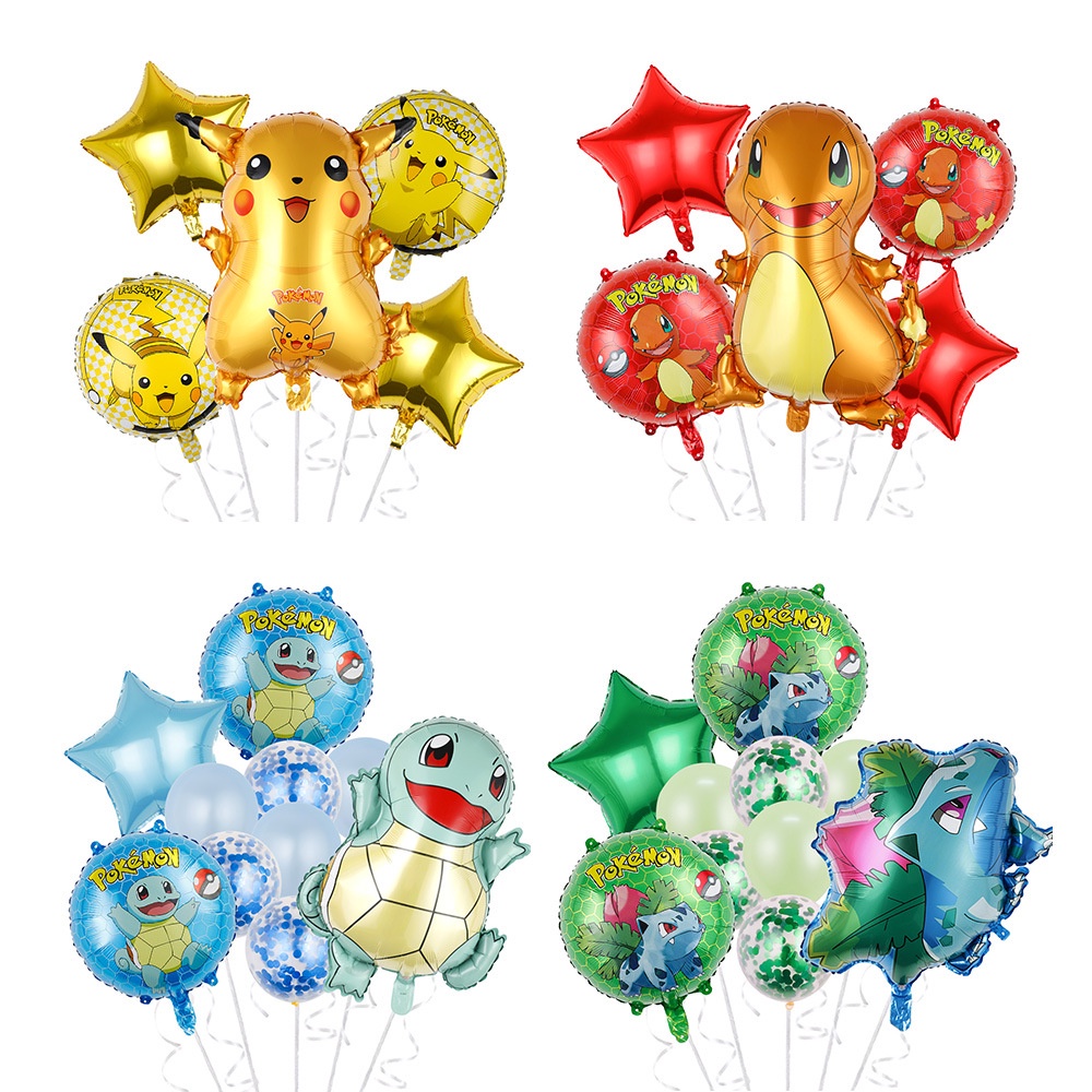 11pcs/set New Pokemon Theme Cartoon Pikachu Foil Balloon Set Kids ...