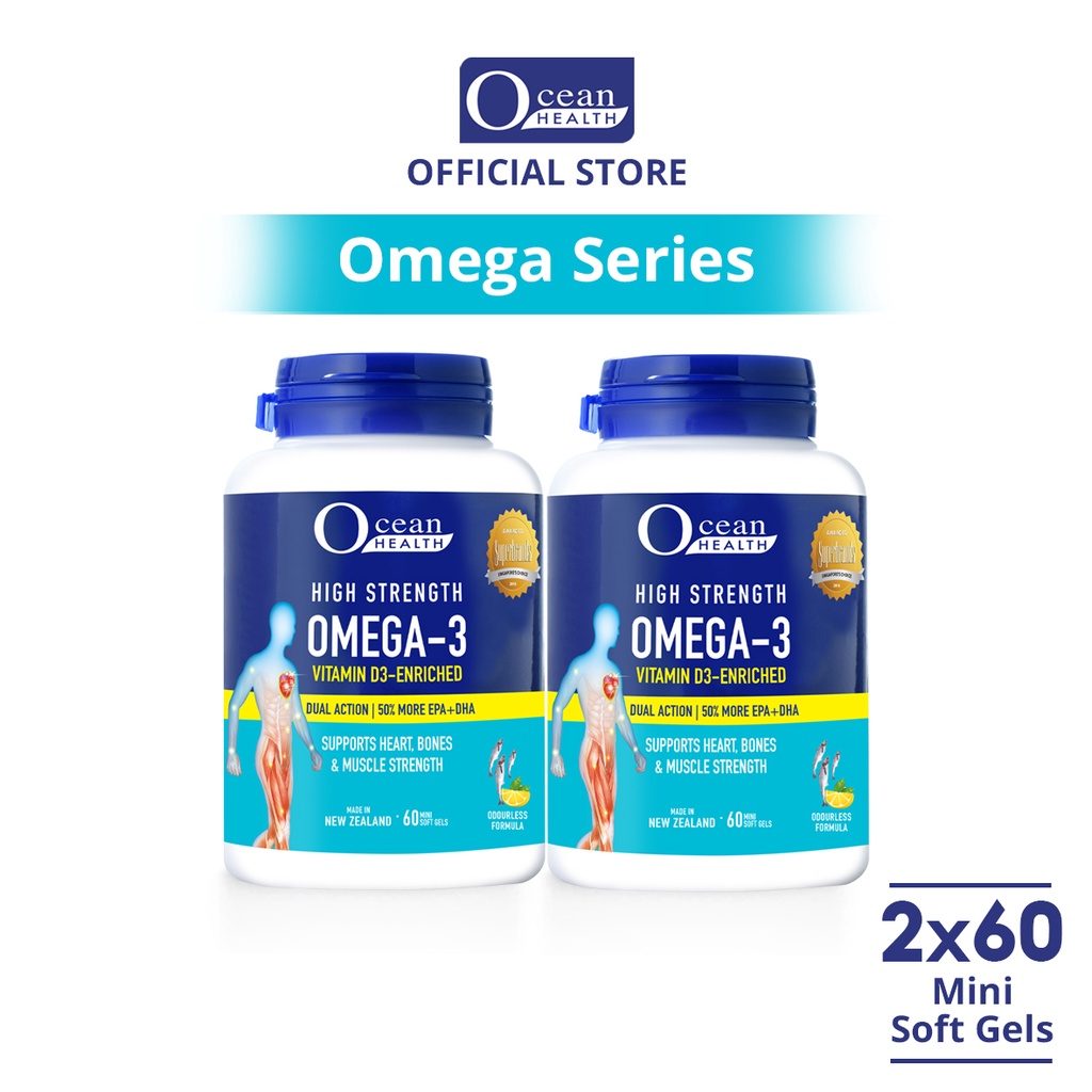 [Bundle of 2] High Strength Omega-3 Vitamin D3-Enriched (60s)- Ocean ...