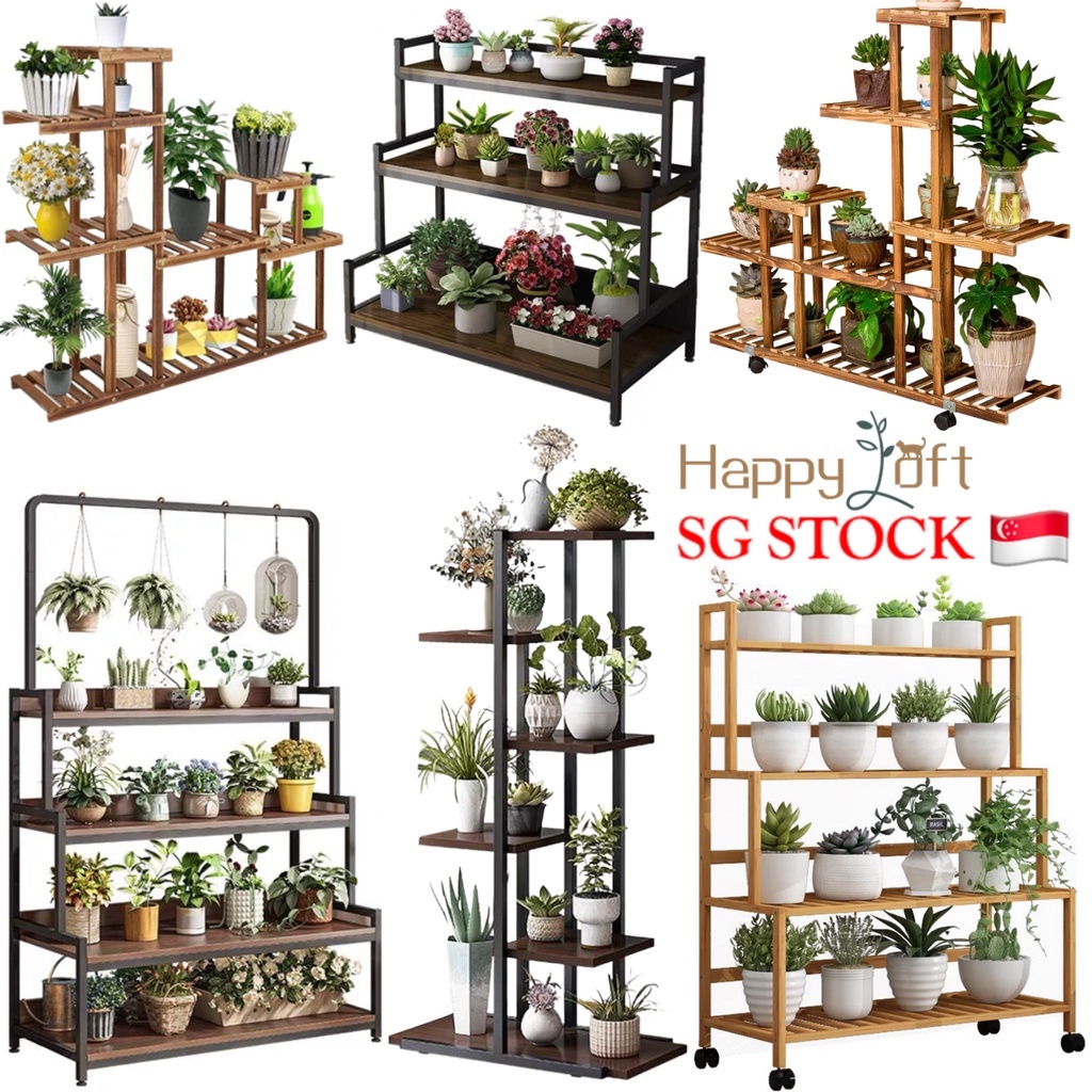 Plant Rack Plant Stand Wooden Plant Self Flower Rack For Indoor Outdoor ...