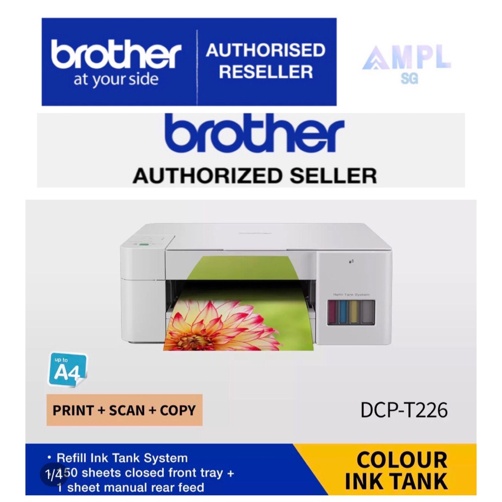 Brother DCP-T226 A4 3-in-1 Colour Ink Tank Printer | Refill Ink Tank ...