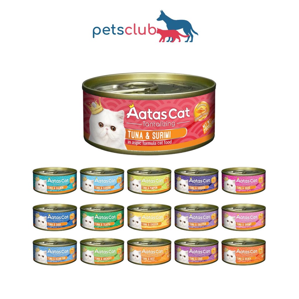 [Bundle of 24] Aatas Cat - Tantalizing Tuna Cat Wet Canned Food, 80g ...