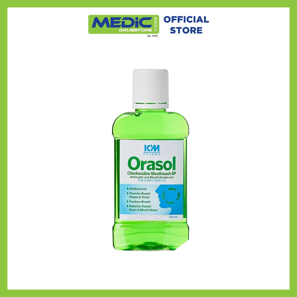 [Bundle of 6] ICM Orasol Chlorhexidine Mouthwash BP 300ml - By Medic ...