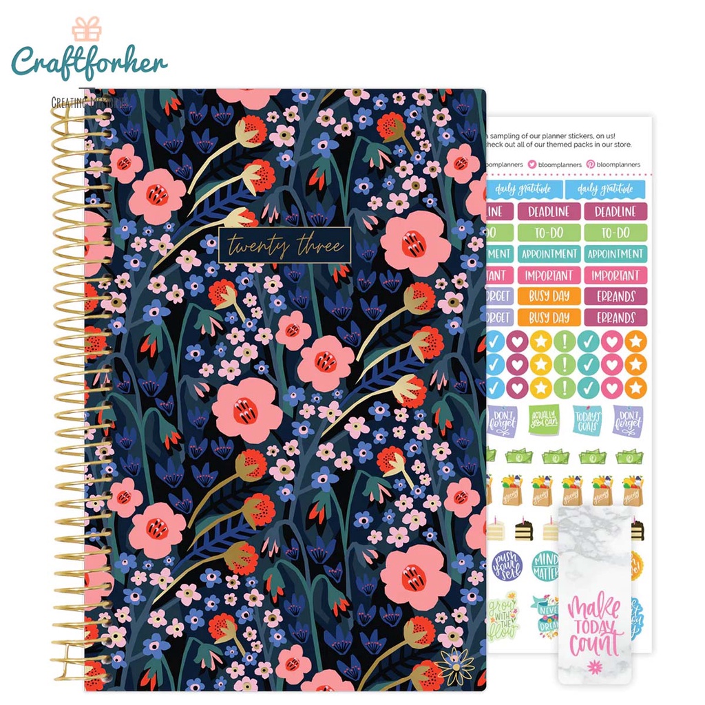 2023 Planner, Poppy Meadow Planner 12 Months, Bloom Daily Soft Cover ...