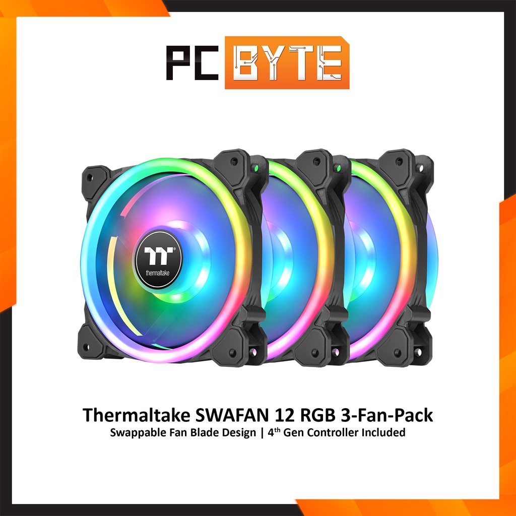 Thermaltake SWAFAN 12 RGB 3-Fan-Pack (Swappable Fan Blade Design | 4th ...