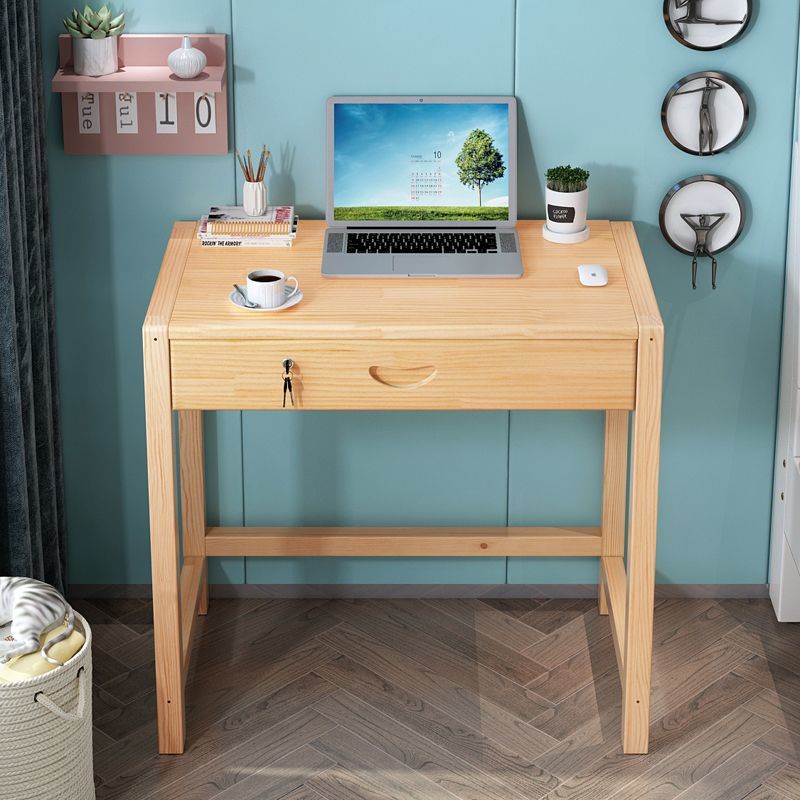 Solid Wood Computer Desk Nordic Study Table Home Student Writing Desk ...