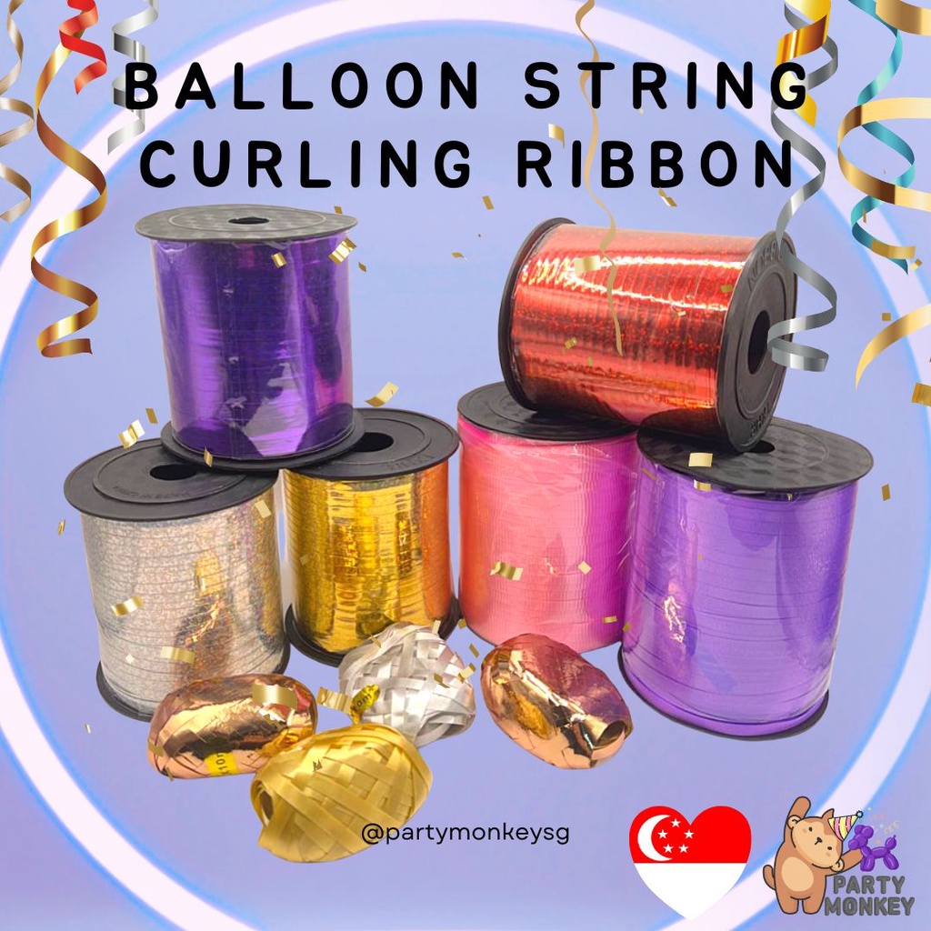 [SG Instock] Balloon String Ribbon Curling Ribbon for Balloons Gliiter ...