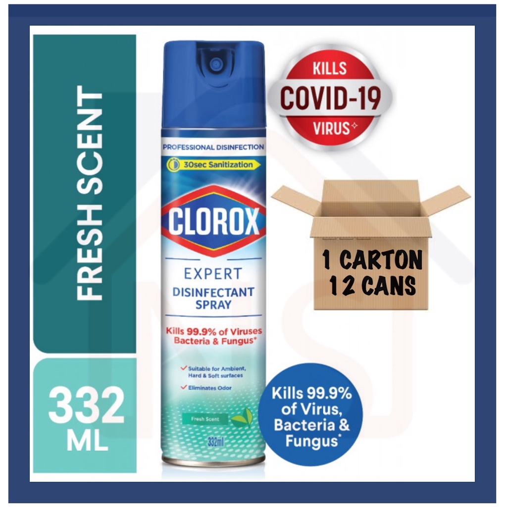 CLOROX Expert Disinfectant Spray (1 CARTON 12 CANS) 332ML (Kills Covid ...