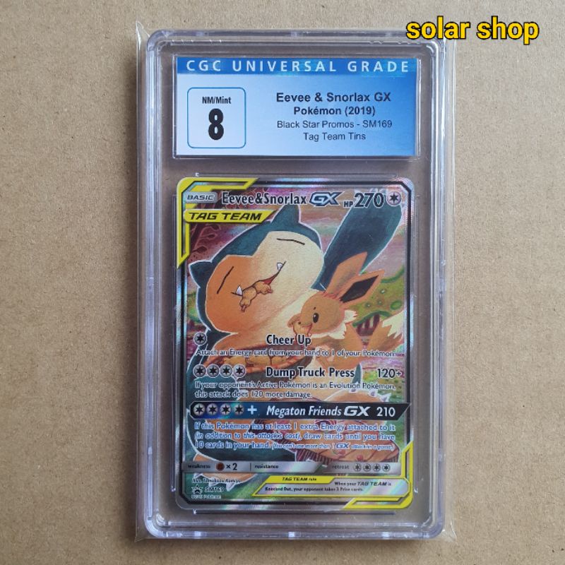 Pokemon TCG Tag Team Eevee & Snorlax GX CGC 8 Slab Graded Card | Shopee ...