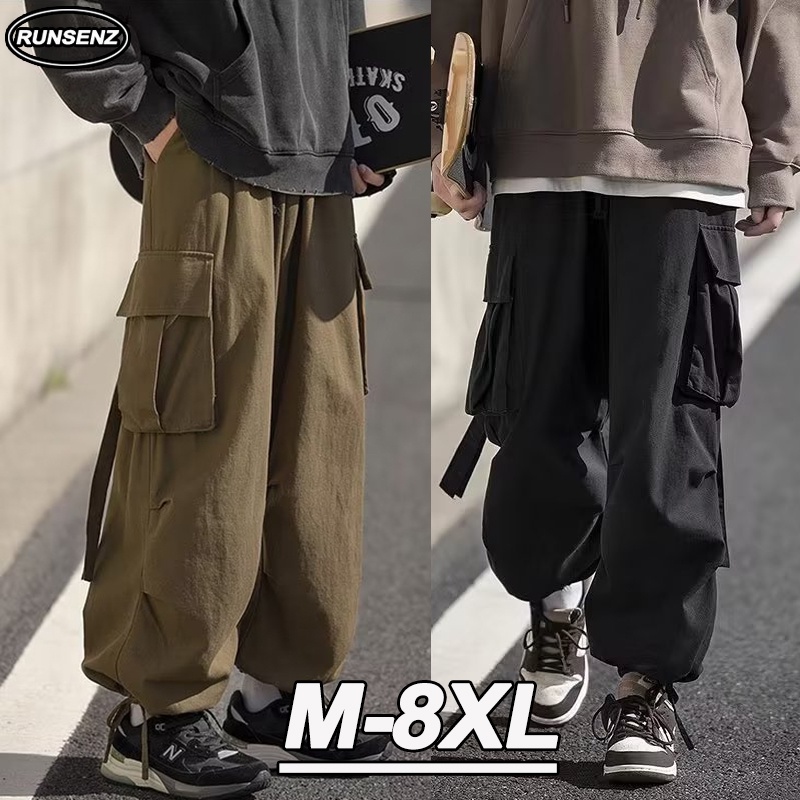 M-8XL American Vintage Cargo Pants Plus Size Men Loose Wide Leg Large ...