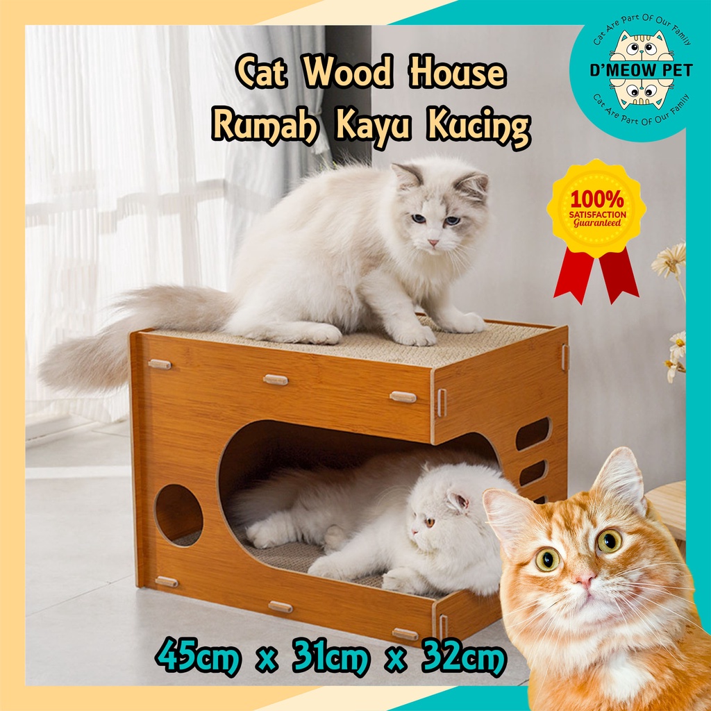 46cm Cat Wooden House Tahan Lama Wood Box Lego Cat House Wooden House ...