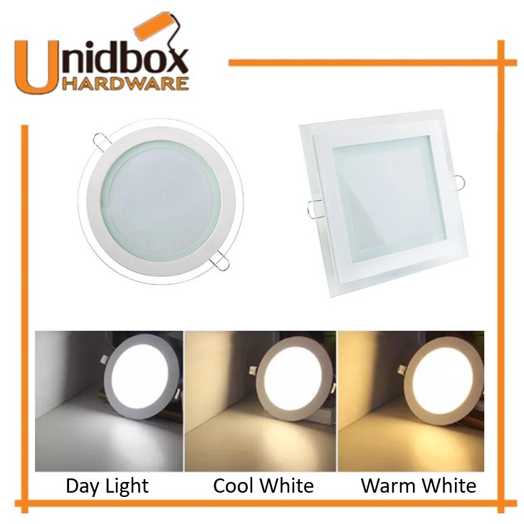 LED Glass Frame Downlight Ceiling Panel Light Tricolour 6W/9W/12W/18W ...