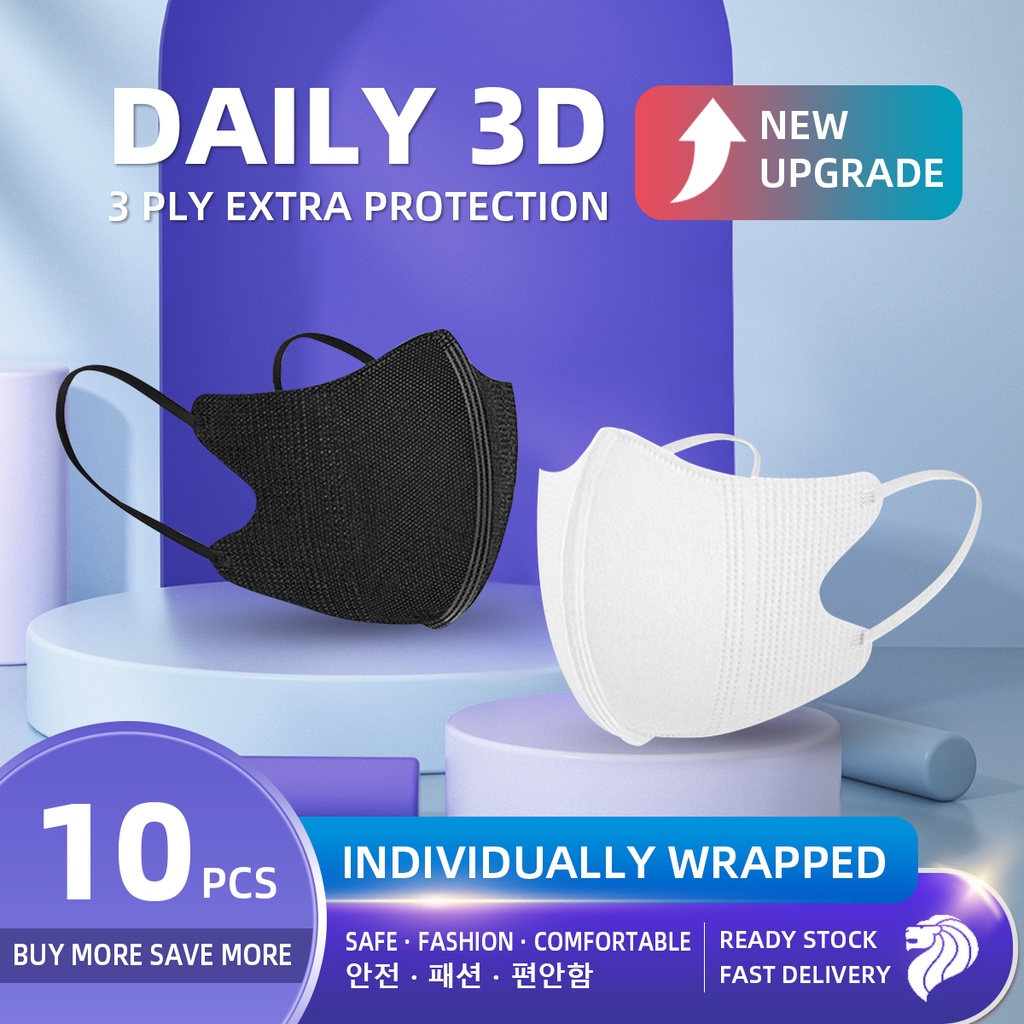 [Ready Stock] 3 ply Korean KN95 3D Beauty Disposable Face Mask ...