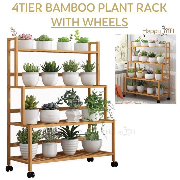 [SG SELLER] Multi-Layer Bamboo Plant Rack Plant Stand Flower Rack ...