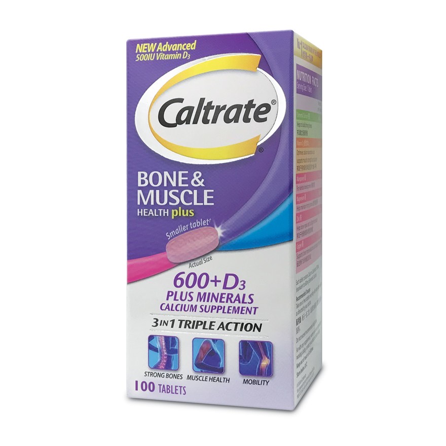 100 Tablets Caltrate Bone And Muscle Health Plus 3 In 1 Triple Action